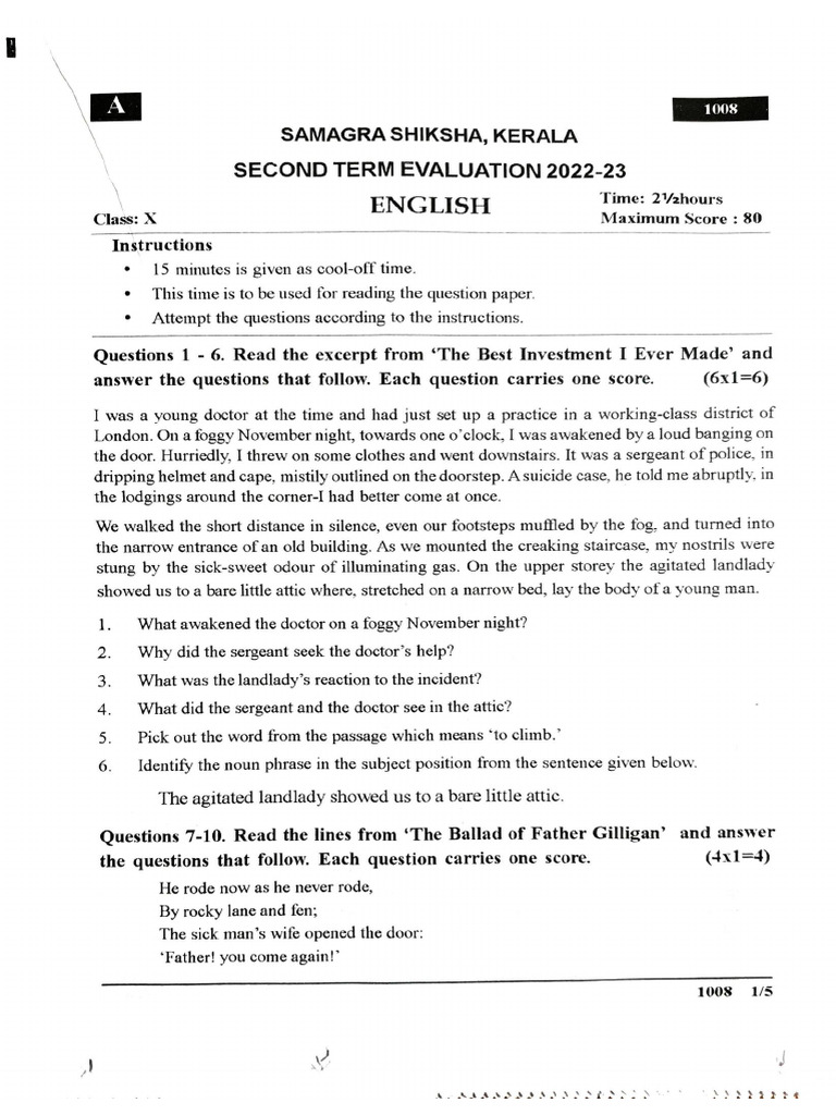 ENGLISH-second-term-2022-23 | PDF