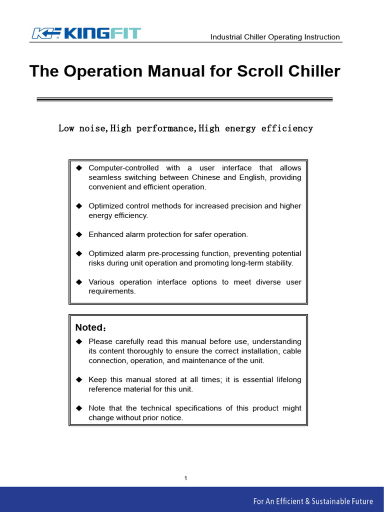 Industrial Chiller Operating Instruction | PDF