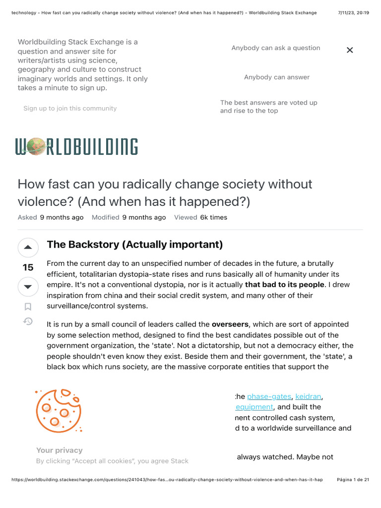 Technology - How Fast Can You Radically Change Society Without Violence ...