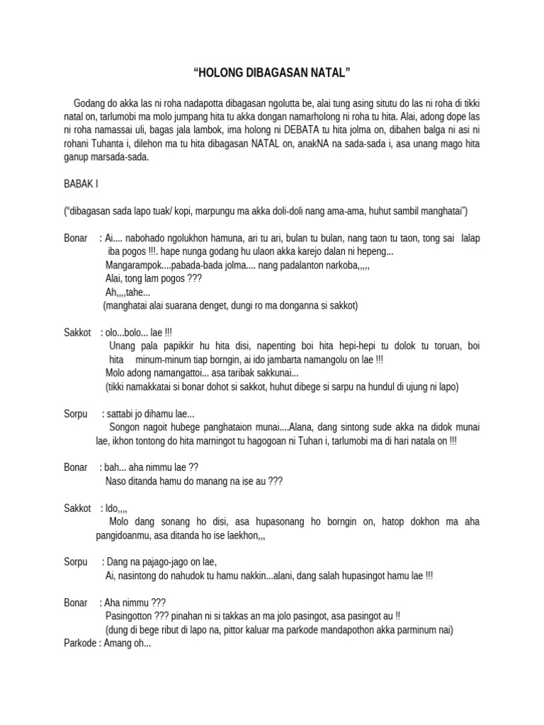 Drama Natal Pertobatan Di Lapo Tuak | PDF