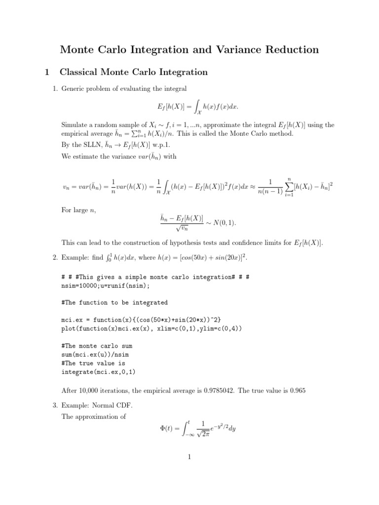 2 Monte Carlo Integration | PDF