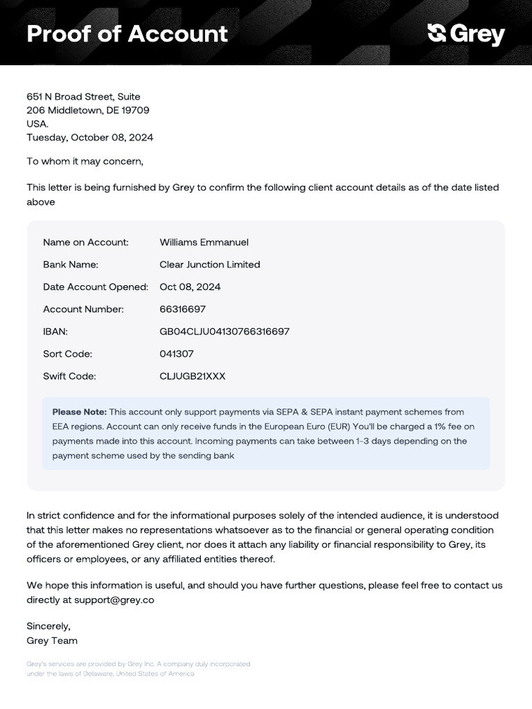 Proof of Account | PDF