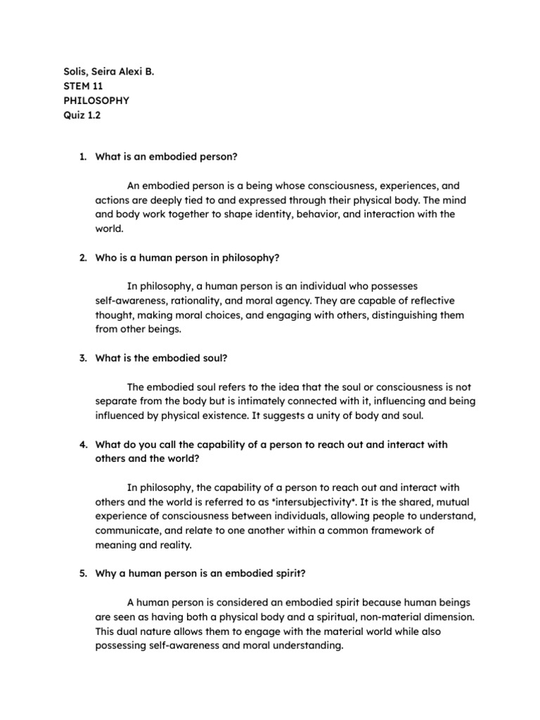 Philo Quiz 1.2 | PDF