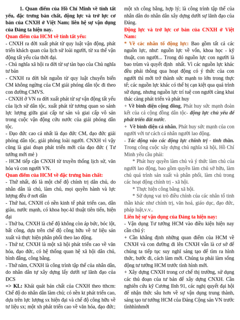 Ôn tập TT.HCM 2022 | PDF