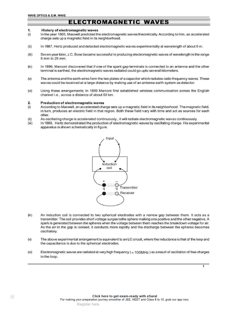 Electromagnetic Waves Class 12 Notes | PDF | Career & Growth | Computers