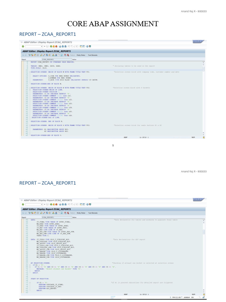 Anand Raj R (Core ABAP) | PDF