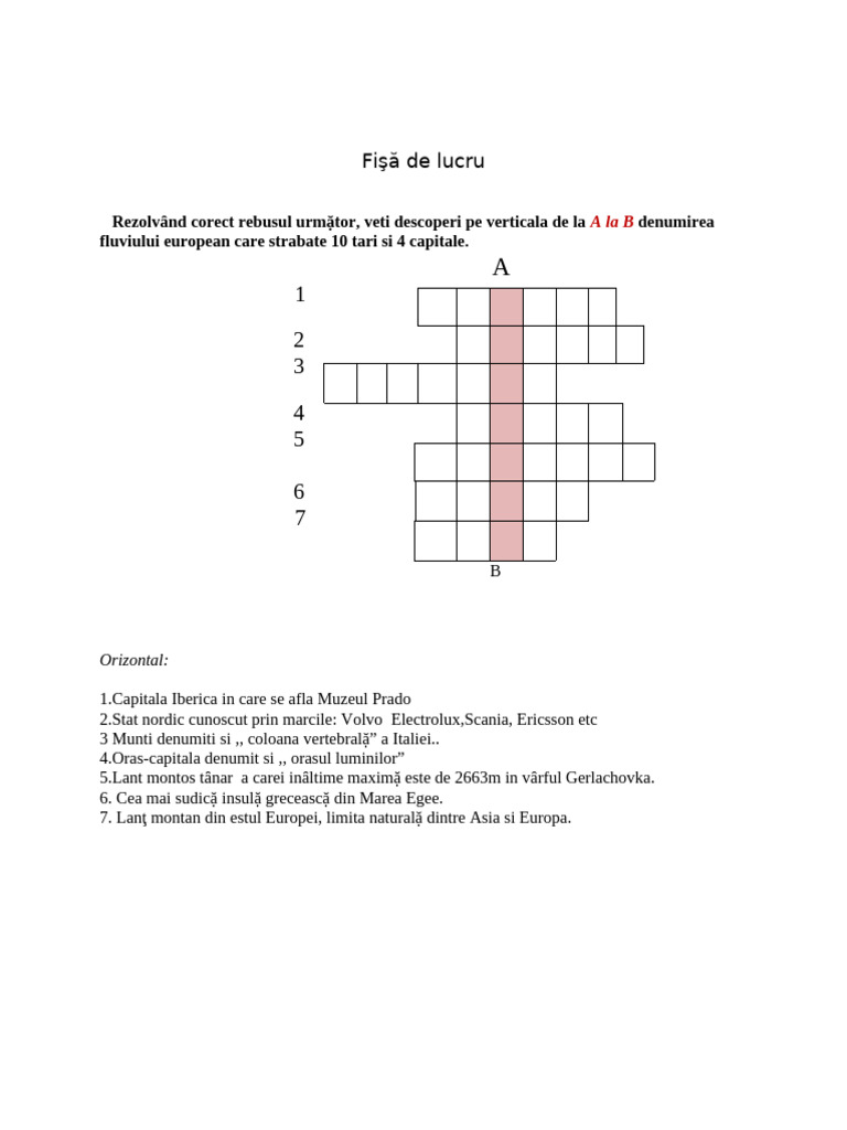 1 Fisa de Lucru Rebus | PDF