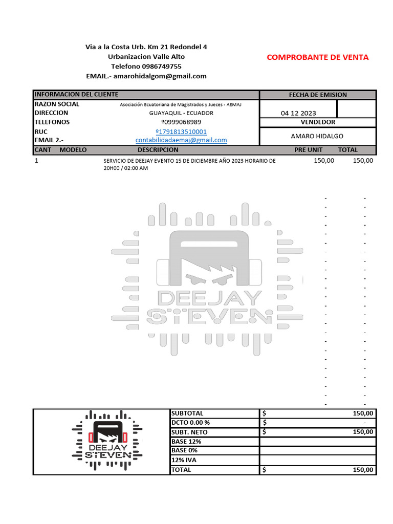 Comprobante de Venta Fiesta 15 Dic | PDF Comprobante de Venta Fiesta 15 Dic | PDF
