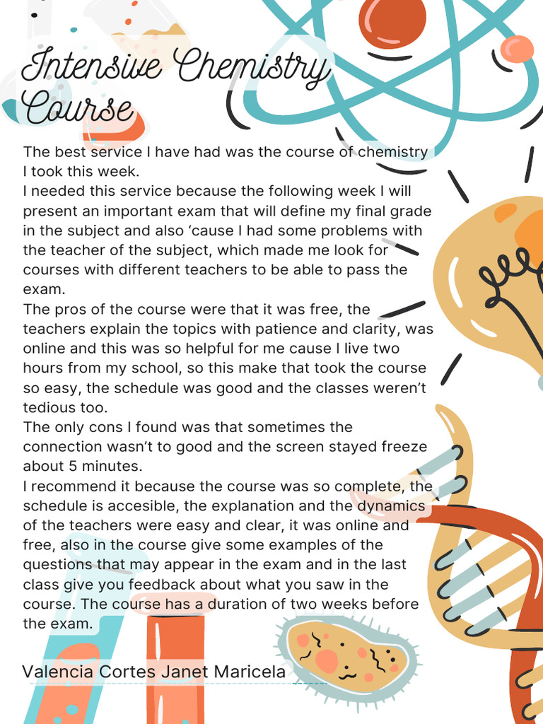 Intensive Chemistry Course | PDF