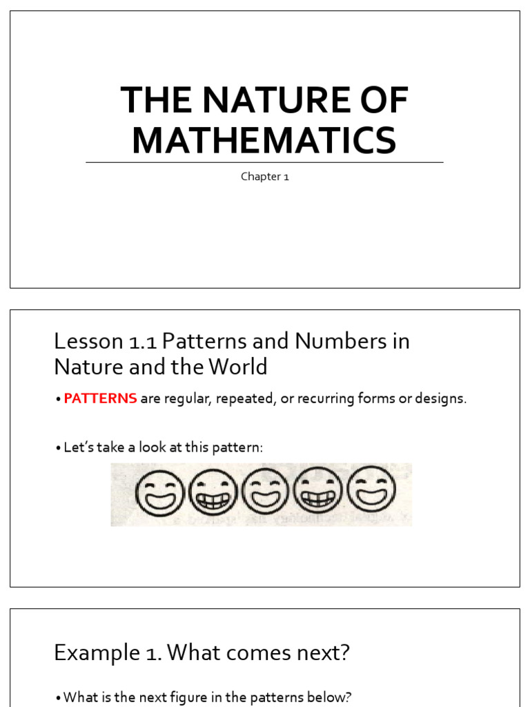 Chapter 1. the Nature of Mathematics | PDF