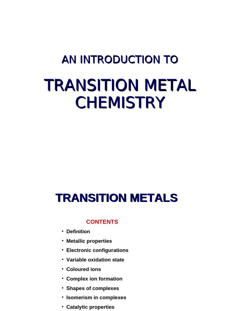 Transition Metal | PDF