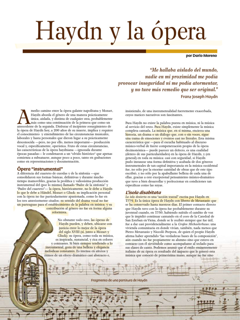 Haydn y La Ópera | PDF
