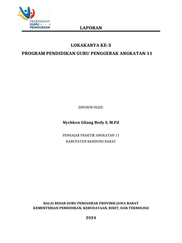 LAPORAN PELAKSANAAN LOKAKARYA 3 - PP - Nychken Gilang Bedy S | PDF