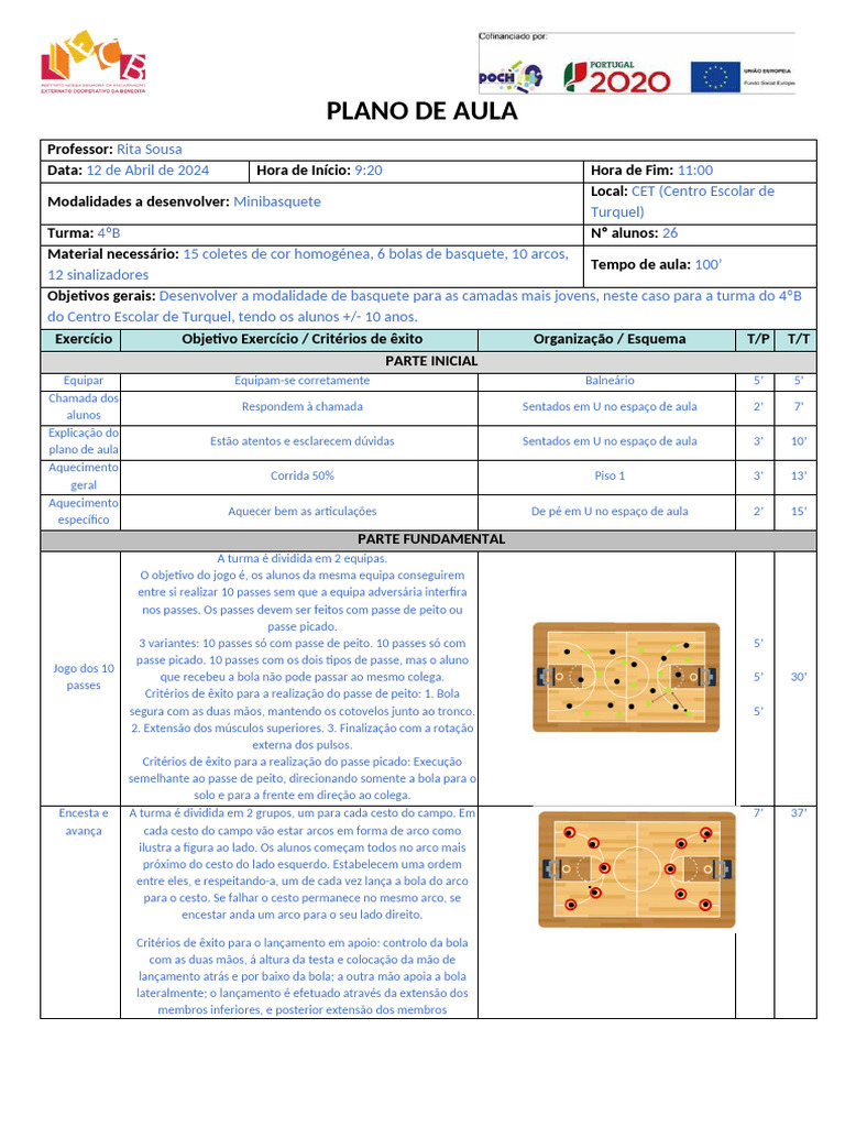 PLANO DE AULA Minibasquete (PAFD) | PDF