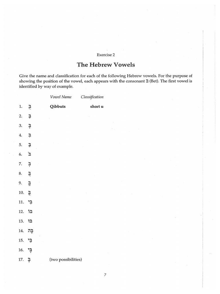 Basics of Biblical Hebrew Workbook - 2-3 | PDF