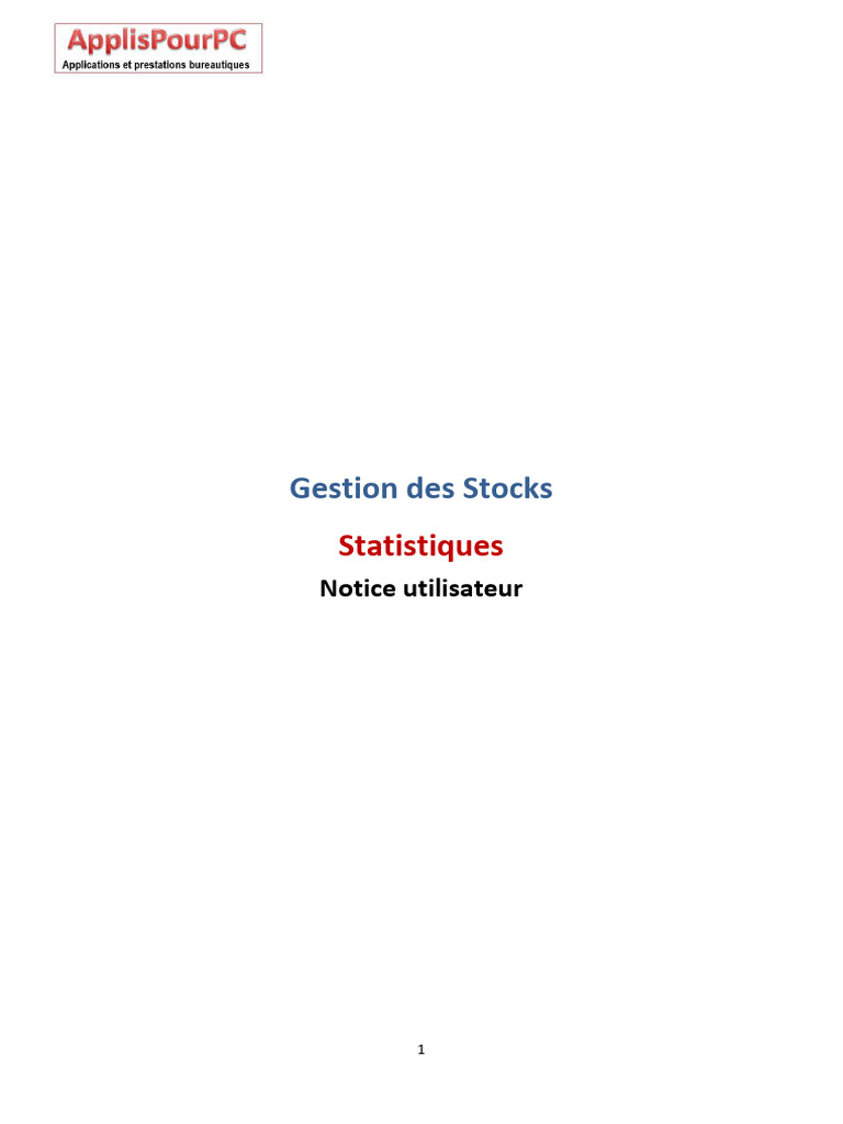 GSE-Notice Utilisateur Statistiques | PDF