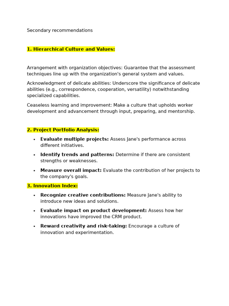 Secondary recommendations | PDF