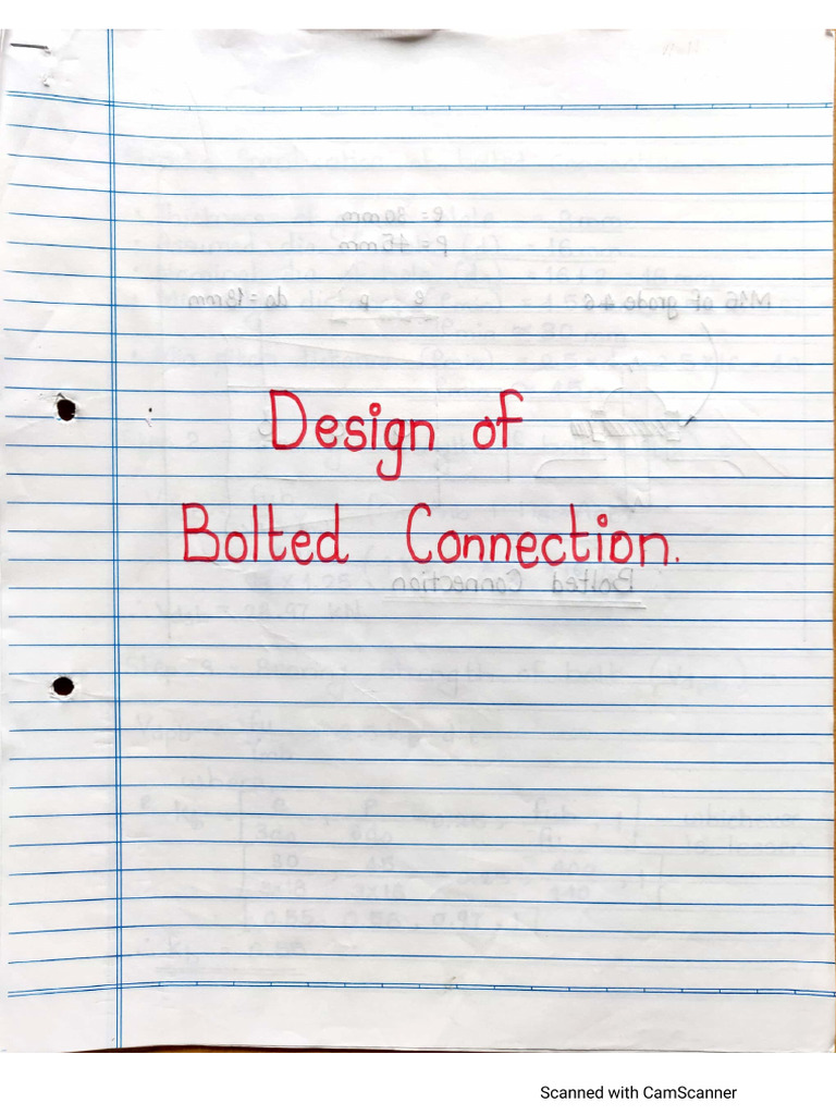 Design of Bolted Connection | PDF