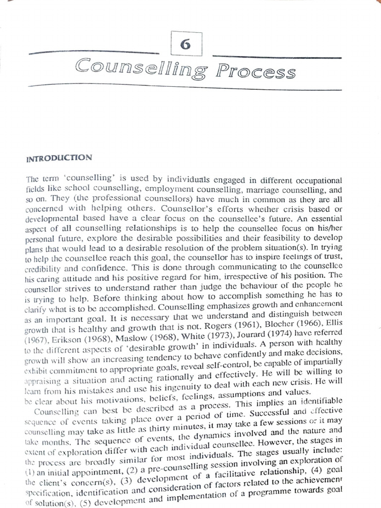 Process of Counseling SN - Rao | PDF