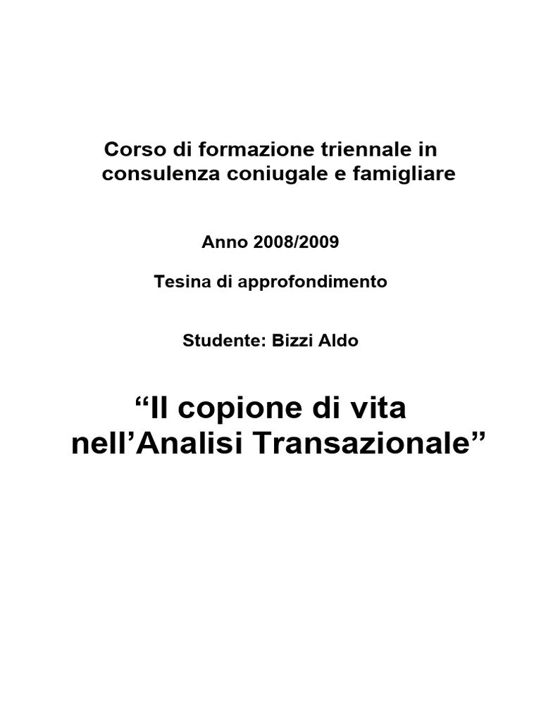 Copione Di Vita e A T | PDF