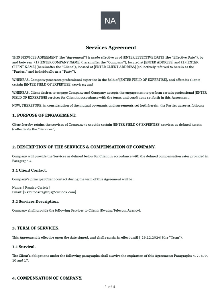 Contract 2023-08-13-Sample Client Open Agreement F99E7D | PDF