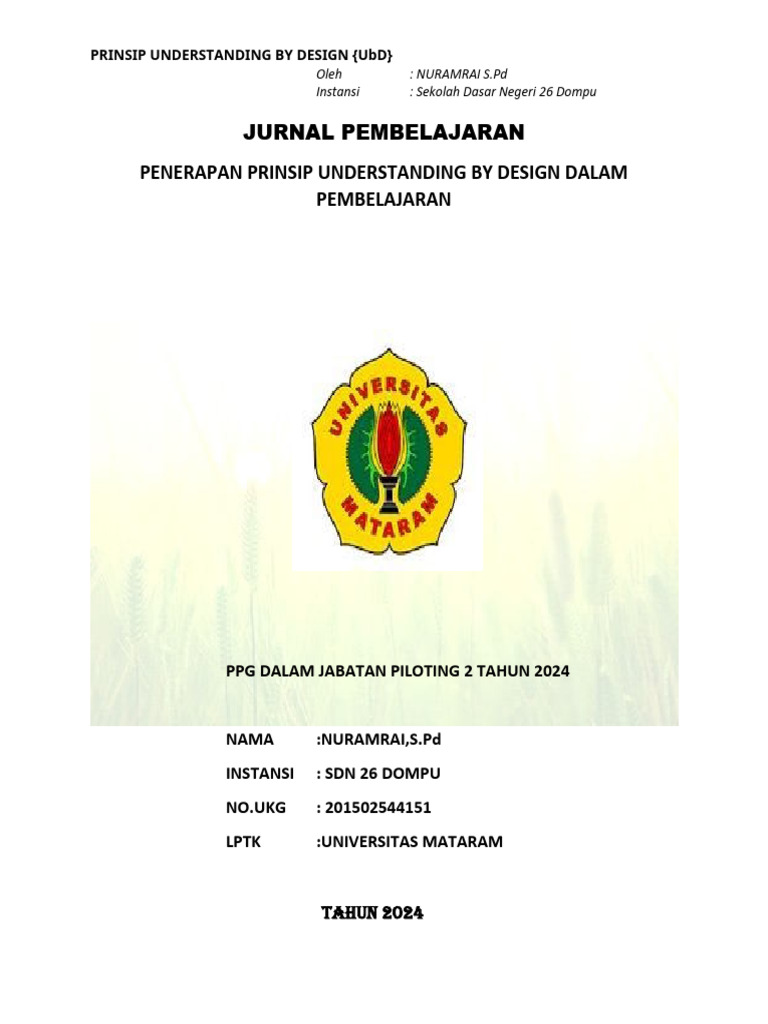 JURNAL PEMBELAJARAN PPG Modul 1 | PDF | Karier & Perkembangan