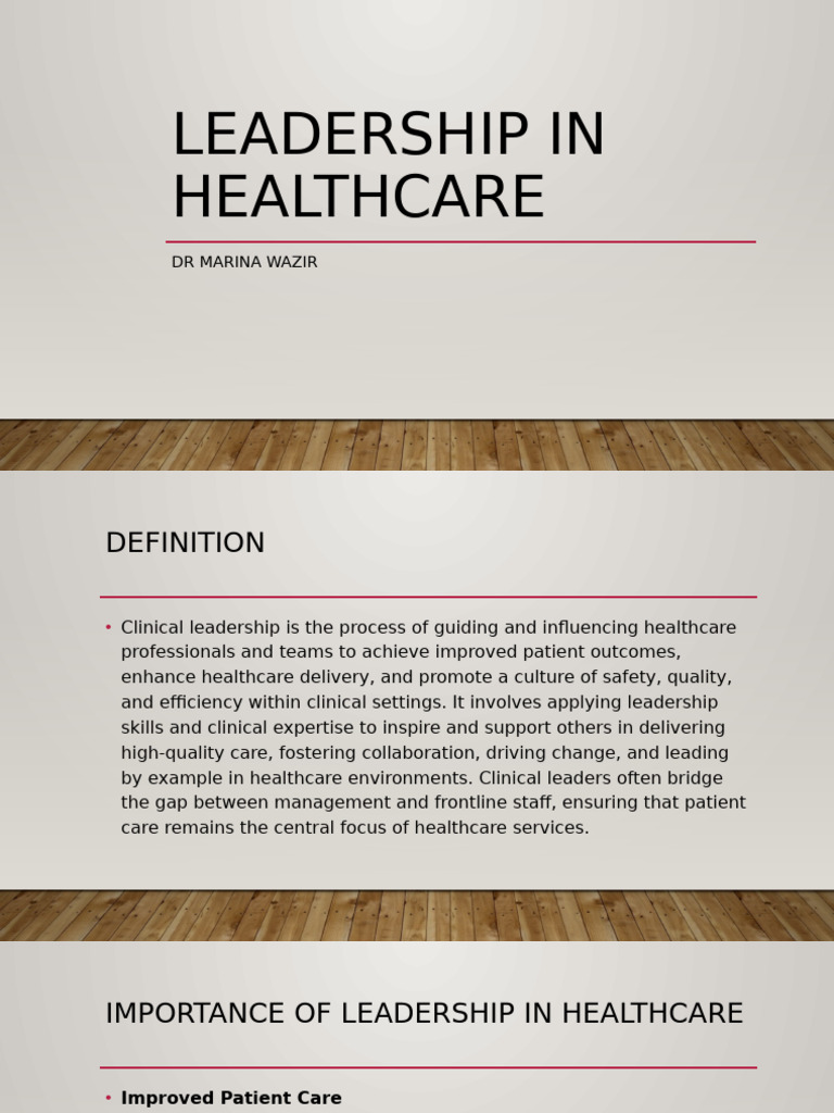 Leadership in Healthcare | PDF