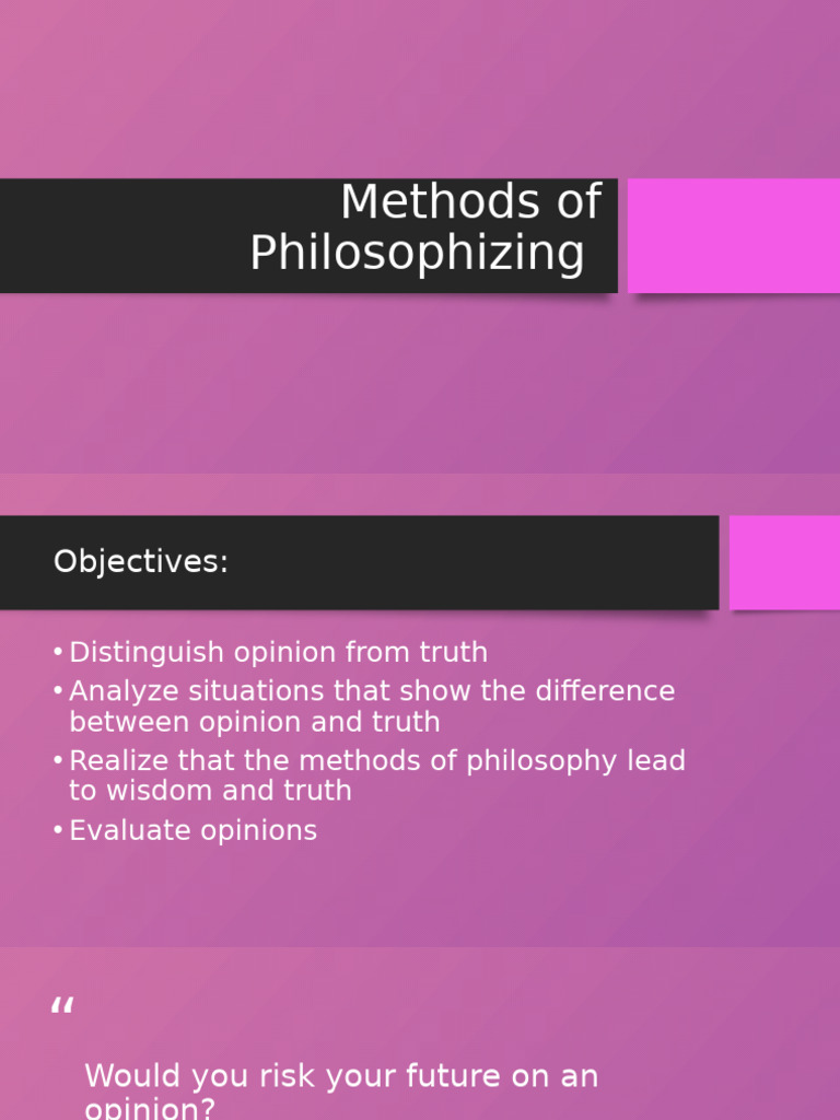 Methods of Philosophizing Part 1 | PDF