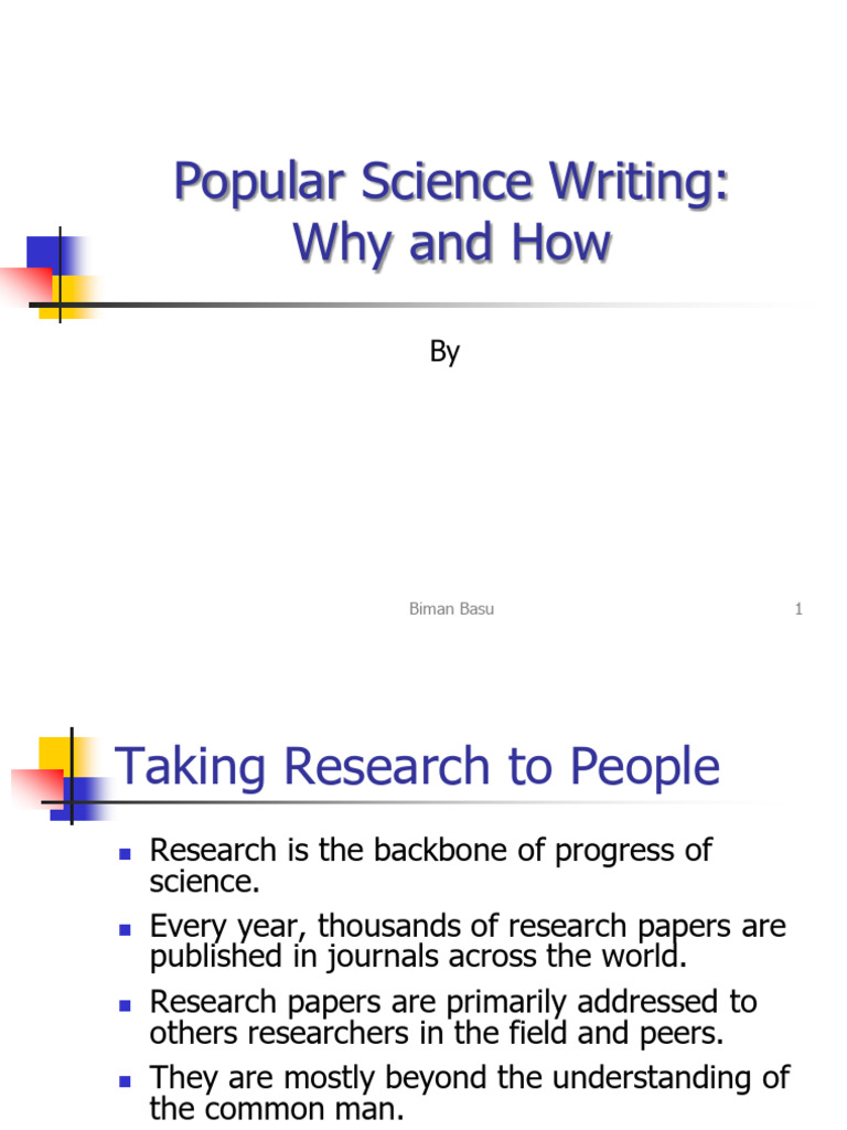 Popular Science Writing Why and How | PDF