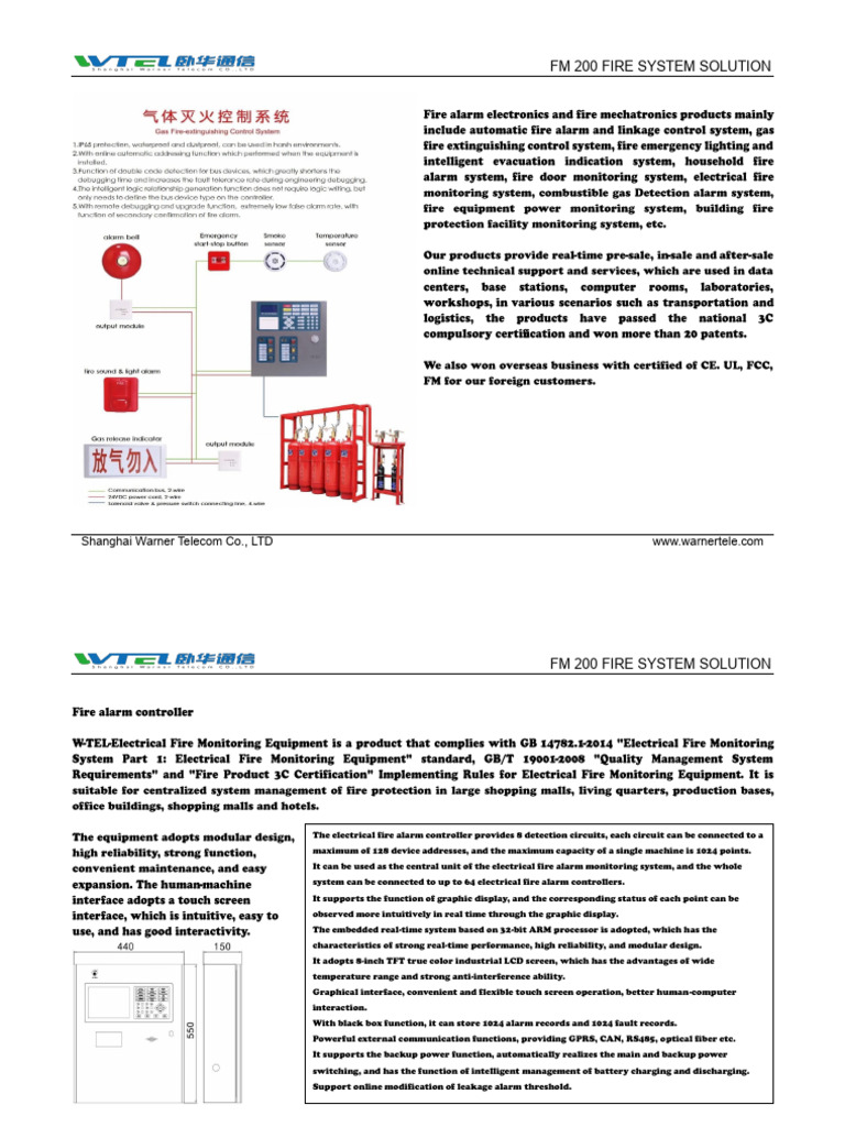W-TEL-FM 200 Fire Protection System | PDF