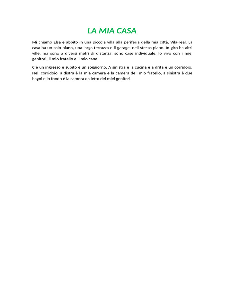 La Mia Casa | PDF