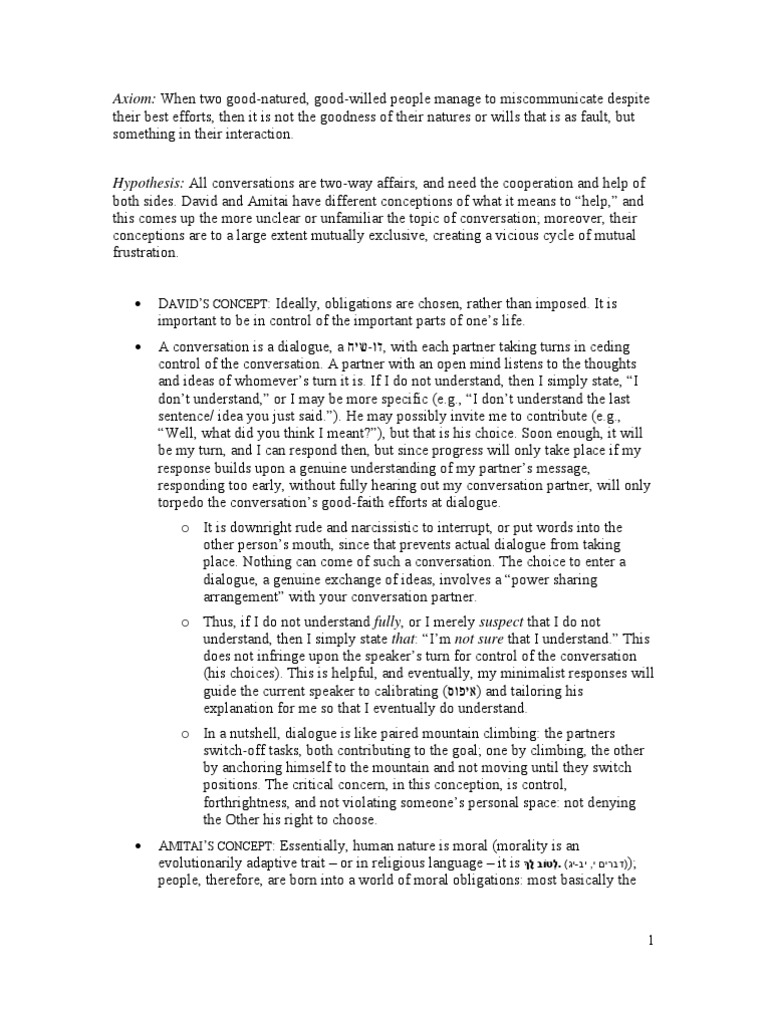 Letter To David Dror About Conversing | PDF | Conversation | Body Language