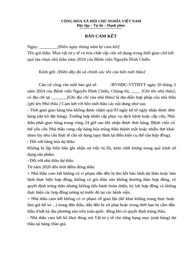 Mau Ban Cam Ket | PDF