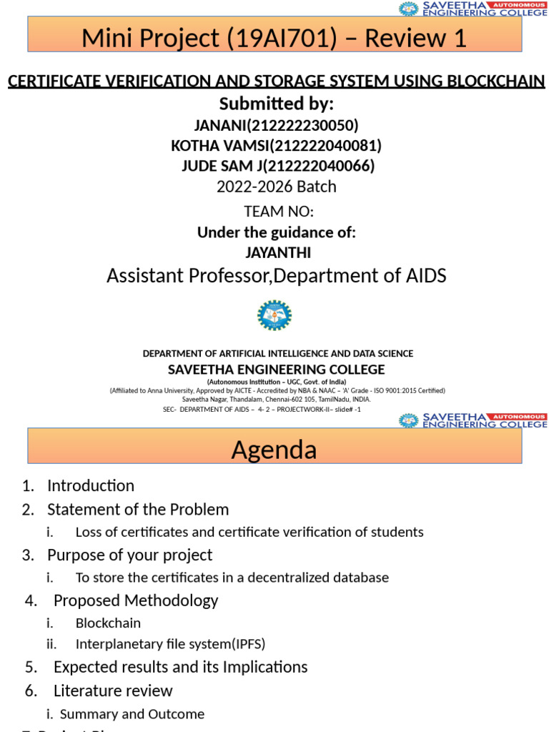 MiniProject First-review-presentation AIDS Template | PDF