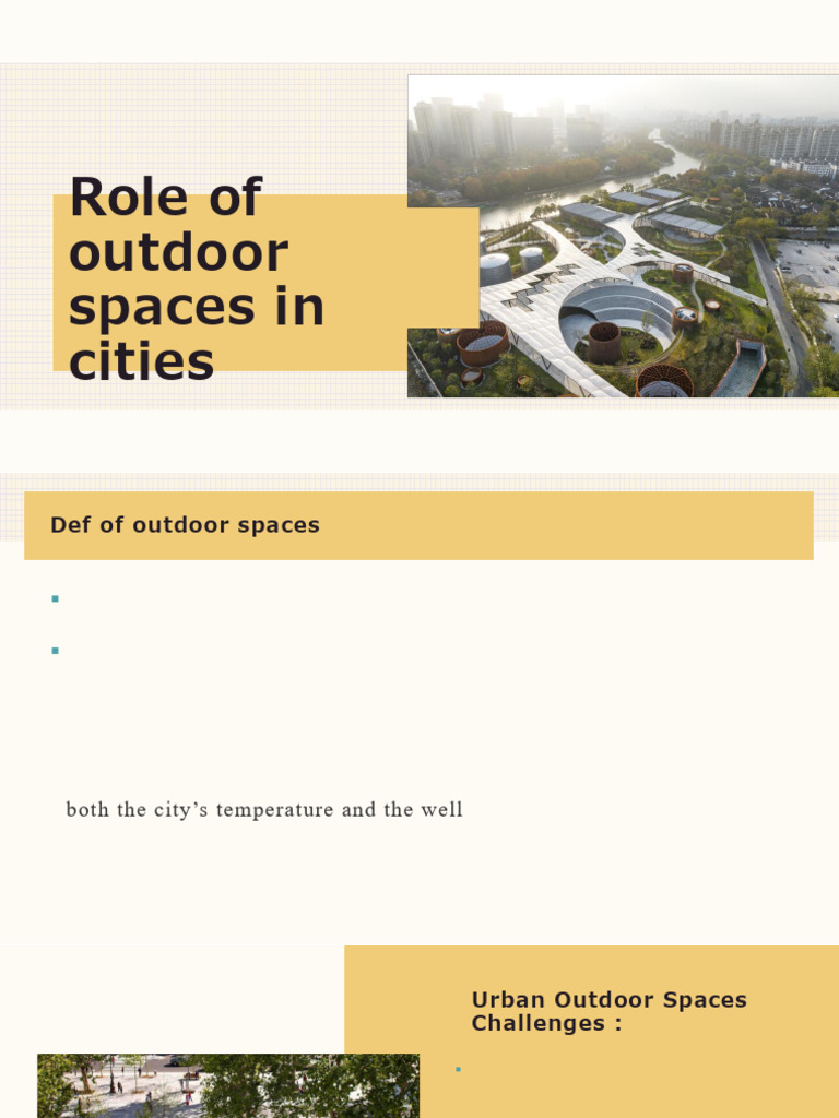 Role of Outdoor Spaces in Cities | PDF