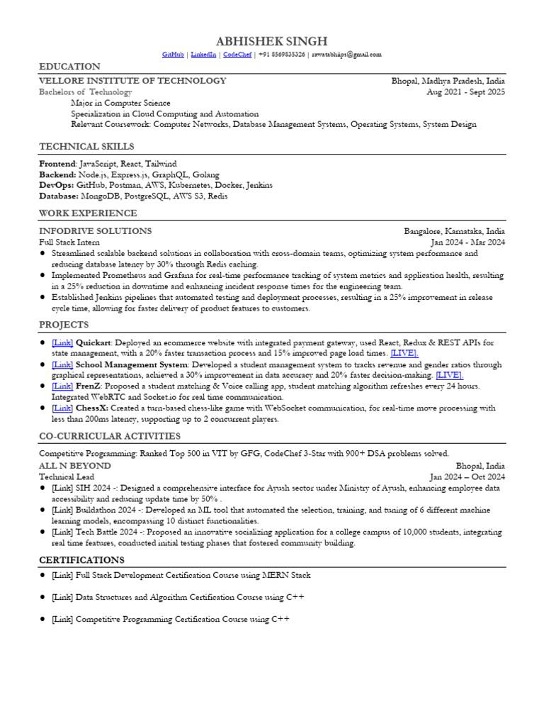 Abhishek-Singh-Resume 1 | PDF