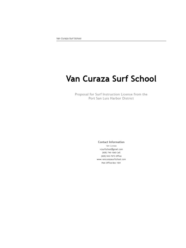 Surf School Proposal | PDF