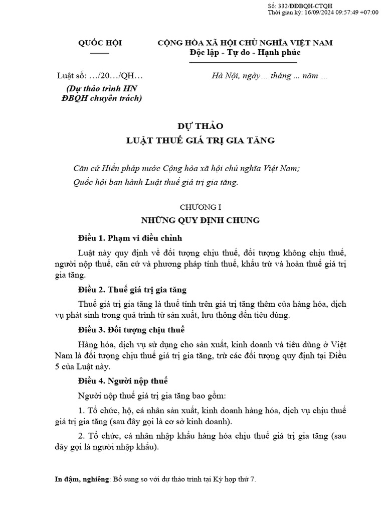 DU THAO LUAT THUE GTGT - Signed | PDF