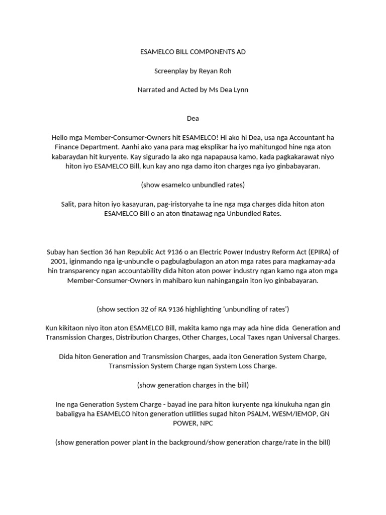 Esamelco Bill Components Ad | PDF