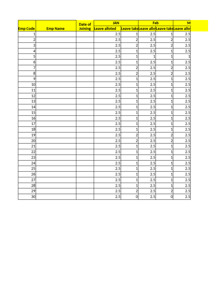 Leave Record Dashboard | PDF