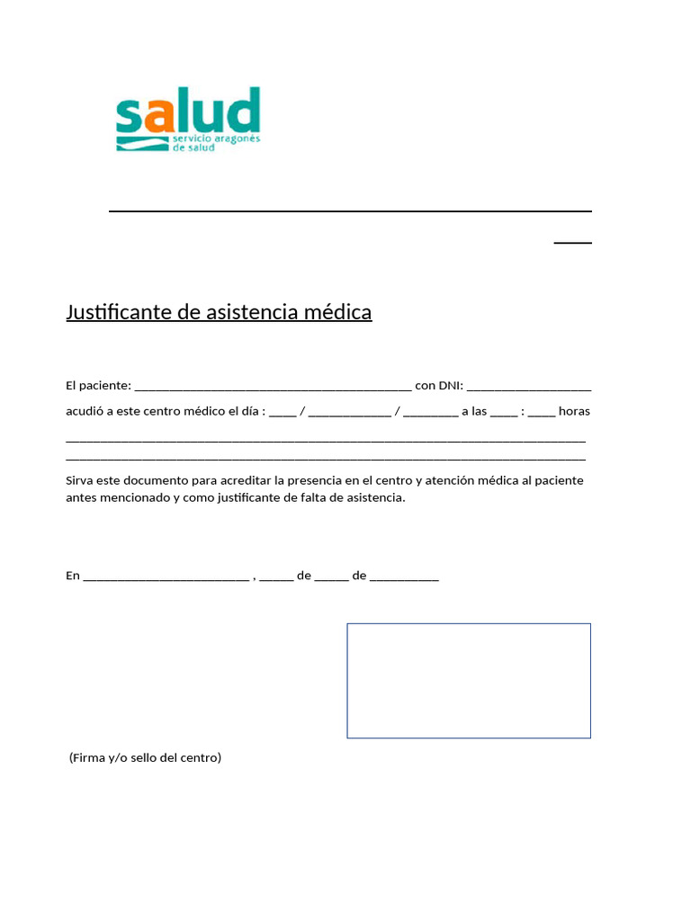 Justificante Medico Plantilla Aragon | PDF