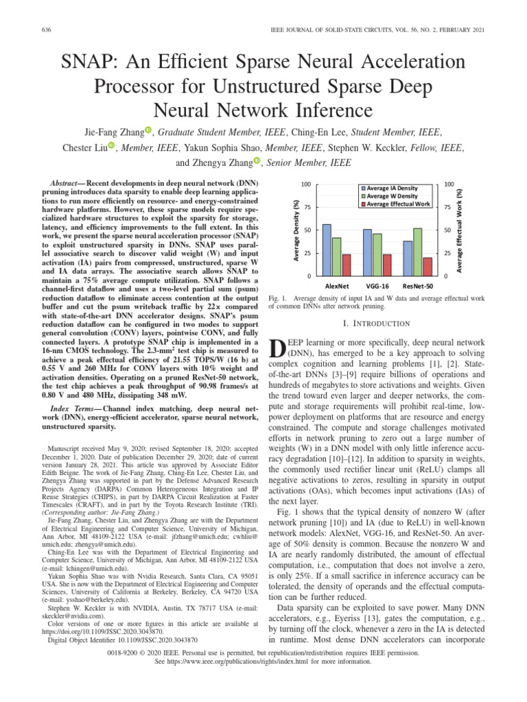 SNAP: An Efficient Sparse Neural Acceleration Processor For Unstructured Sparse Deep Neural ...