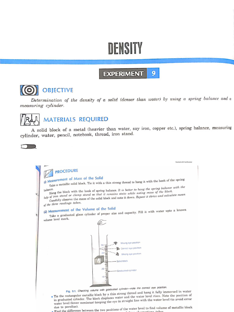 Ix Physics Practicals | PDF