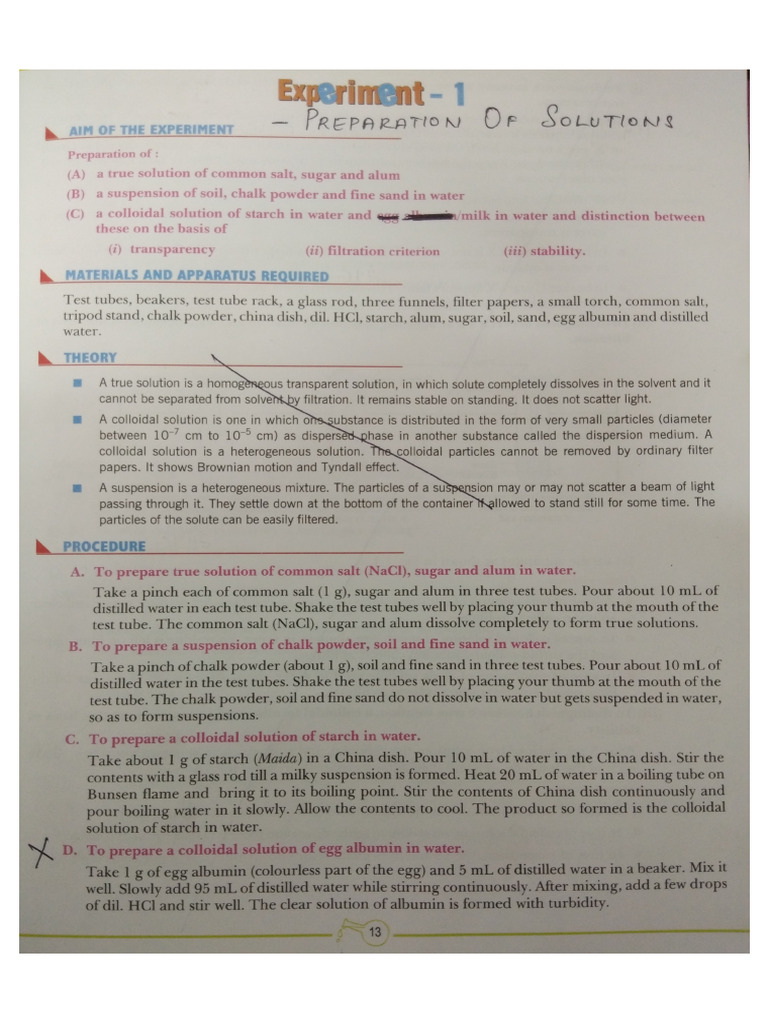 Ix Chemistry Practicals Experiment 1 Pdf