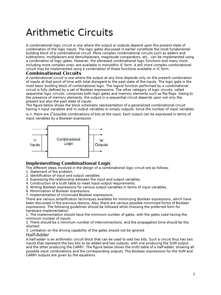 4 Arithmetic Circuits | PDF