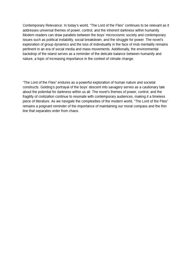 the-lord-of-the-flies-relevance-pdf