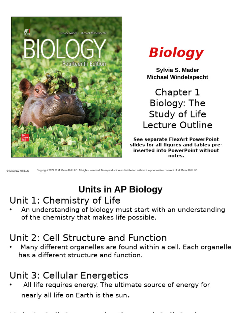 AP MaderBio14e Chapter 01 Lecture PowerPoint | PDF