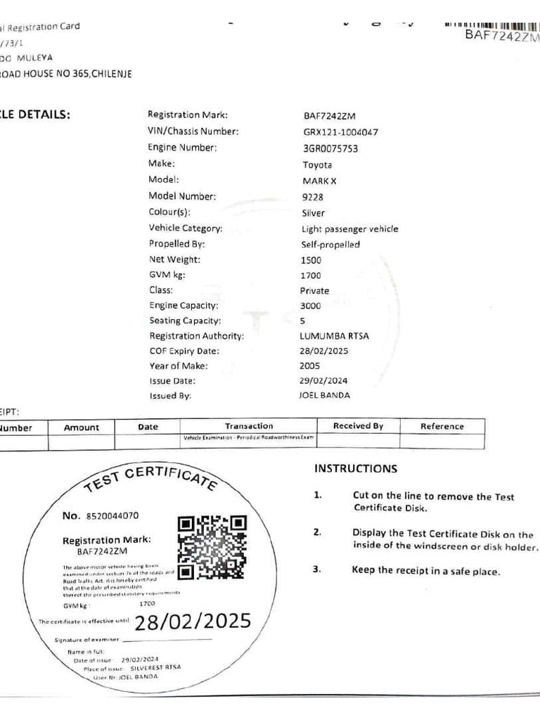 test certificate | PDF