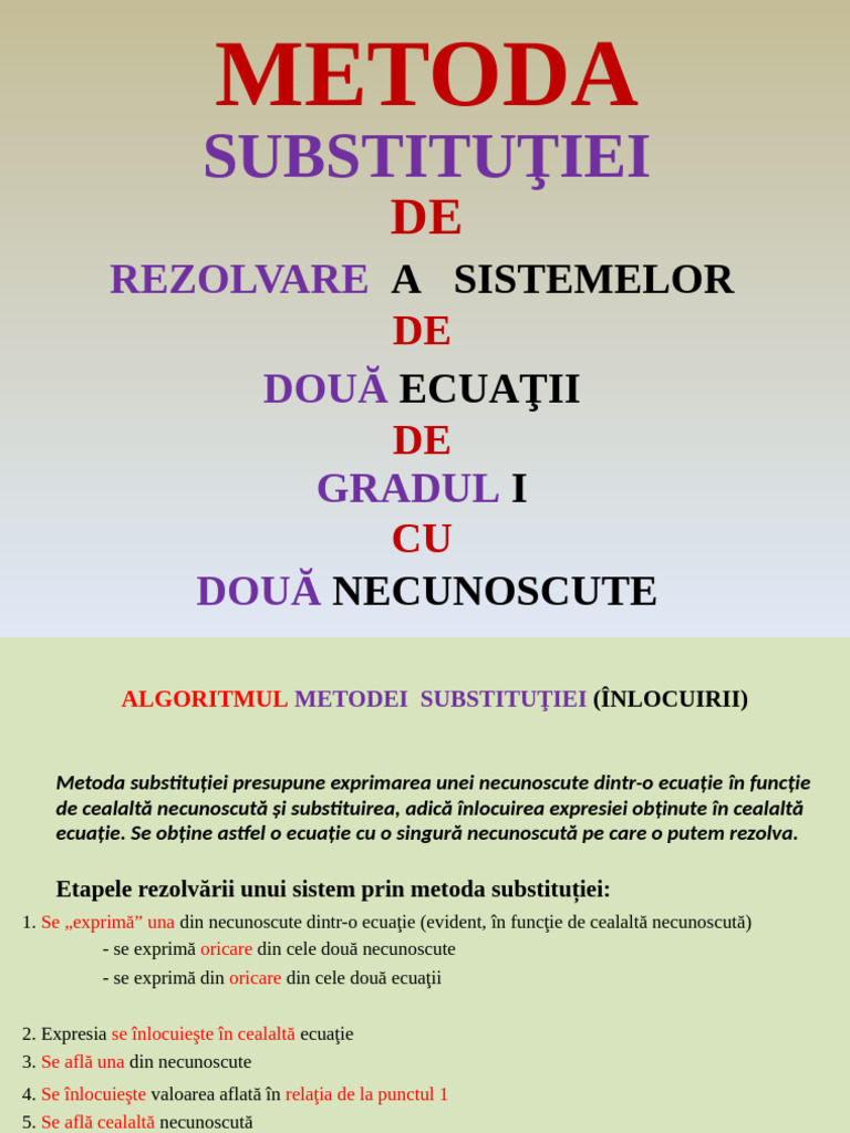 Metoda Substitutiei-Pwp | PDF