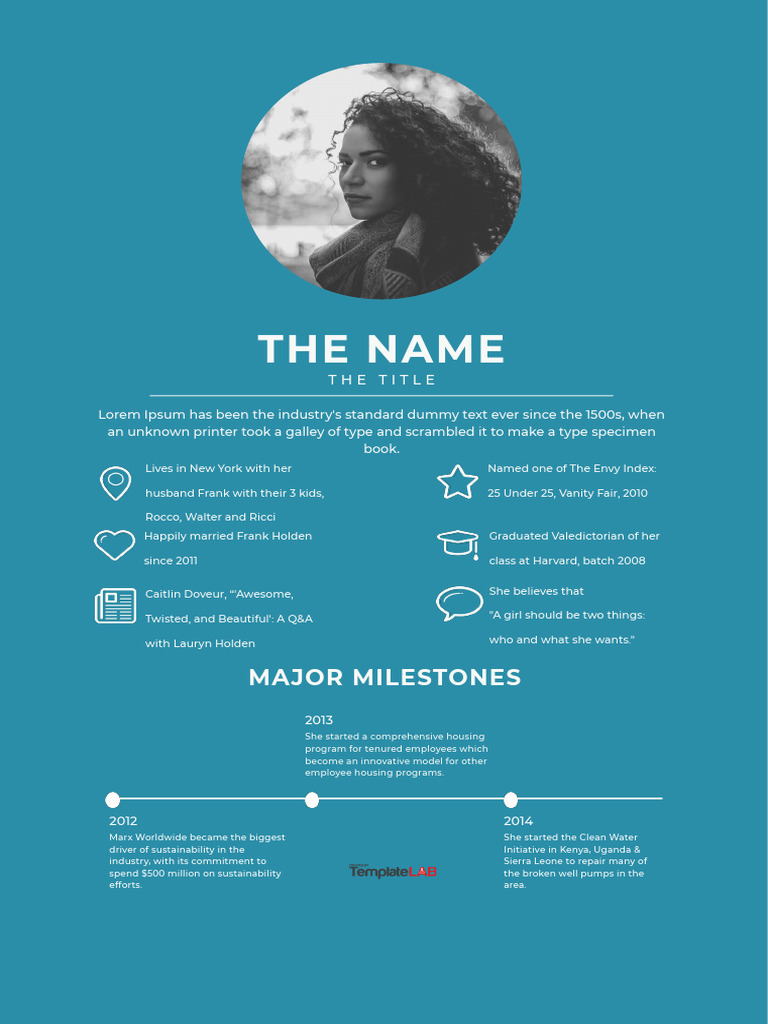 Biography Fact Sheet Template | PDF
